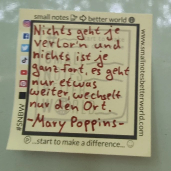 Nichts geht verloren⁉️ – Small notes better world